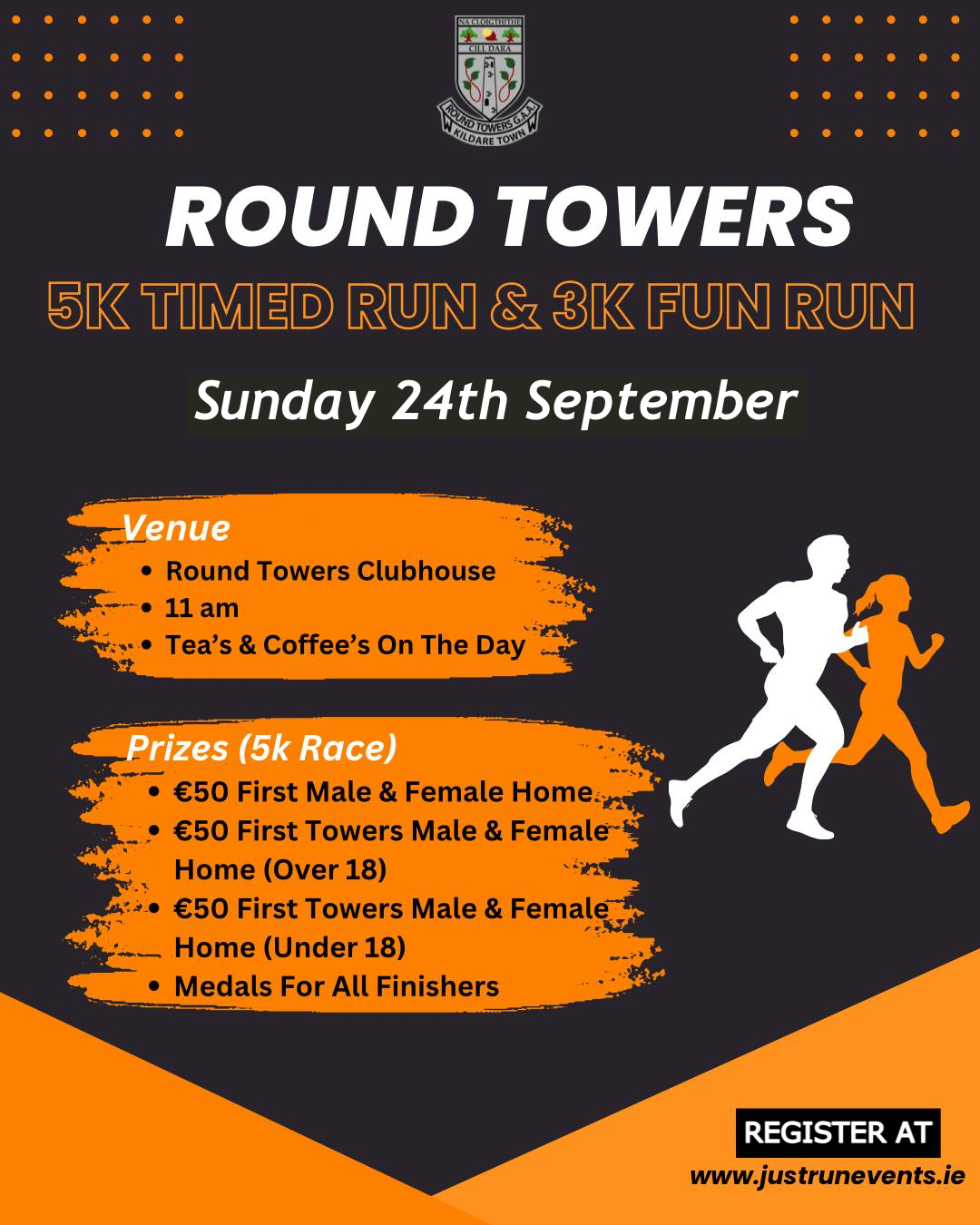 Round Towers GAA 5K Timed Run & 3K Fun Run 2023